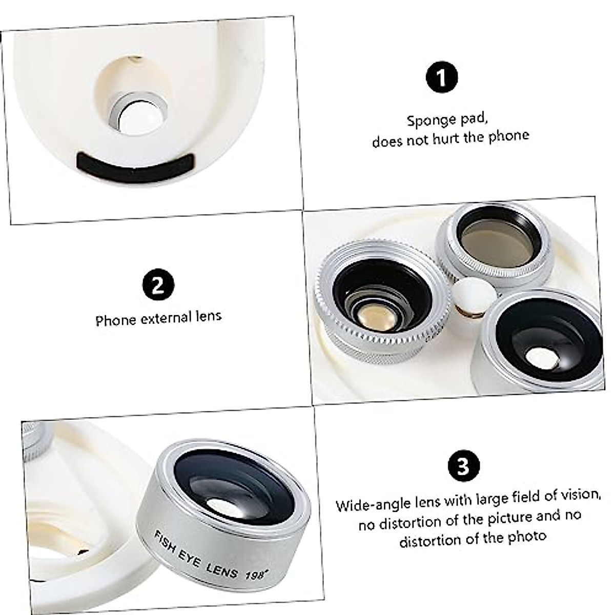Abaodam 1pc Rotate Phone Camera Mens Travel Accessories Mens Gifts fisheye Lens Macro Camera Fish Eyes Lens for Phone Moment Lens Professional Camera Lens 4-in-1 Mobile Phone Camera Lens