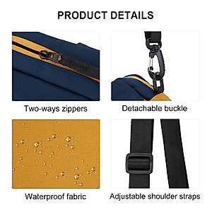 SEAFEW Yellow Crossbody Bag Small Shoulder Bag for Men Travel Wallet Passport Holder with Headphone Position, Mini Satchel for Daily Use