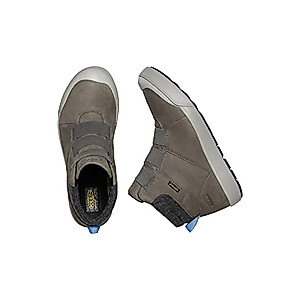 KEEN Women's Elle Winter Mid Height Insulated Waterproof Pull On Ankle Boots, Steel Grey/Blue Shadow, 10