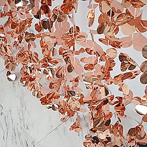 Efavormart 6 ft x 6 ft Flower Garland Backdrop Curtain for Wedding Birthday Party Banquet Event Decoration - Rose Gold