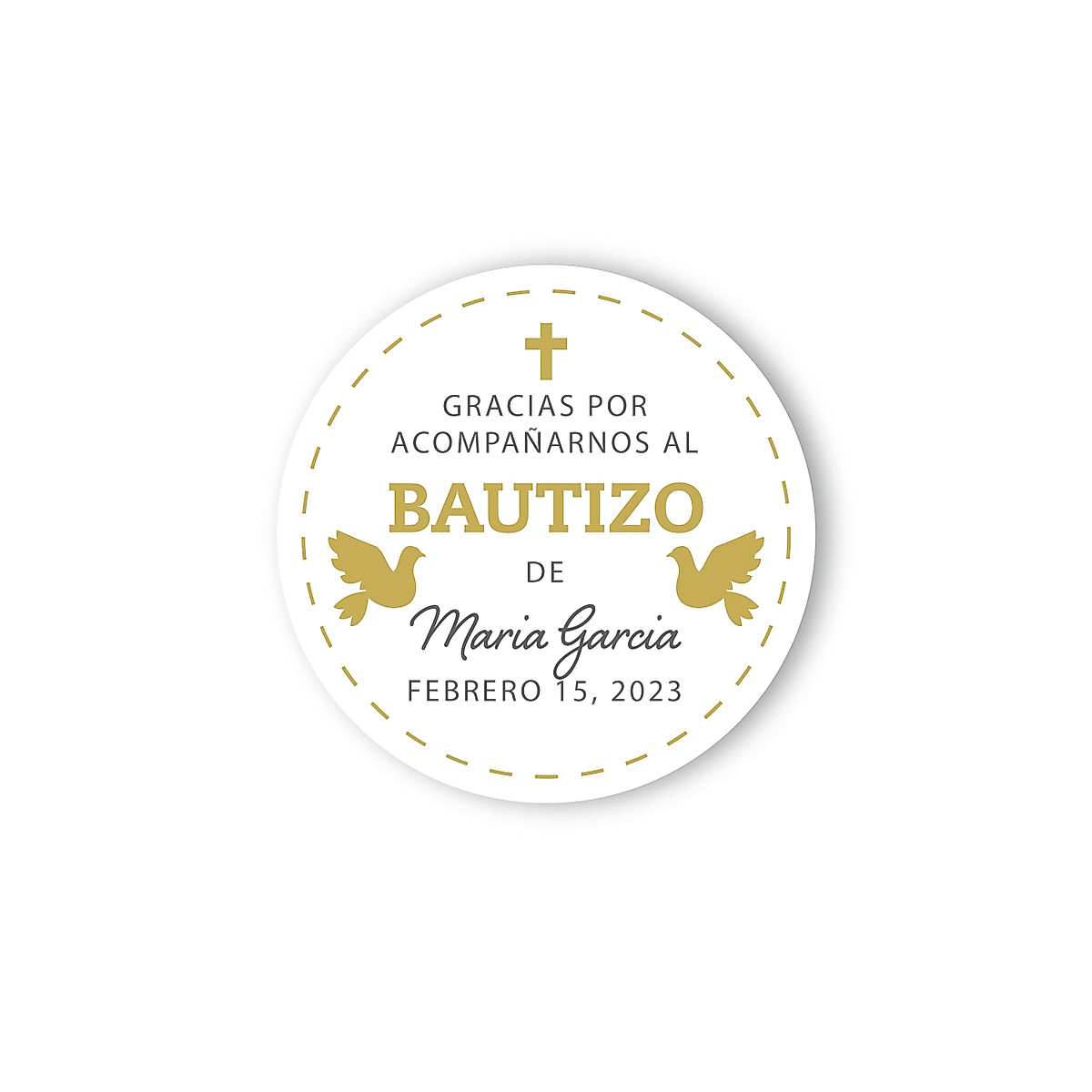 Celebrando los momentos especiales de la vida: Gracias por Acompañarme en Mi Bautizo" Sticker 40 circles