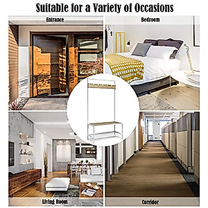 Tangkula Hall Tree with Bench and Shoe Storage, 3-In-1 Industrial Entryway Bench with Coat Rack, Wood Look Coat Rack Shoes Bench Storage Organizer for Home & Office, Coats/Hats/Shoes (Coffee)