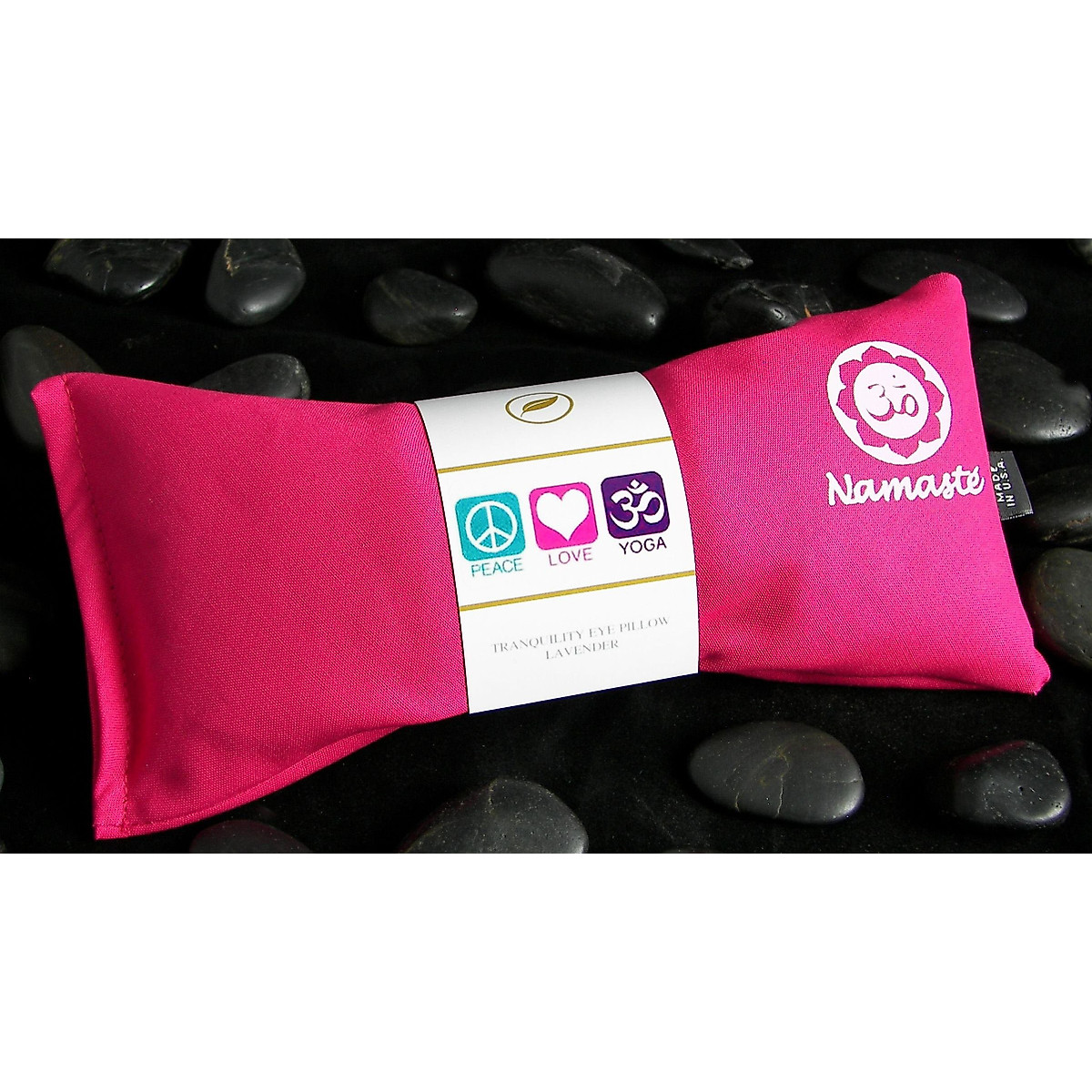 Happy Wraps Namaste Lavender Yoga Eye Pillows - Hot Cold Aromatherapy for Stress, Meditation, Spa, Relaxation Gifts - Set of 4 - Pink Cotton