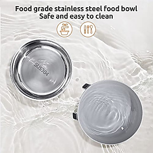 KutoraWorks Automatic Cat Feeder, Dog Food Dispenser with Rotary Lock Lid, Visual Window, Memory Function, Voice Recorder, Stainless Steel Dish, 0-20 Portion Control for 1-4 Meals Daily, 118oz