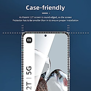 NEW'C 3 Pack Designed for Xiaomi 12T,Xiaomi 12T Pro Screen Protector Tempered Glass, Case Friendly Anti Scratch Bubble Free Ultra Resistant