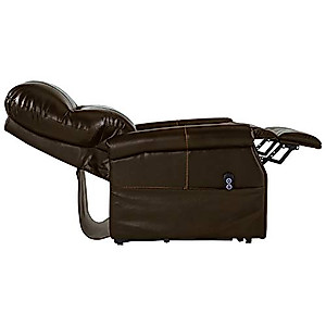 Signature Design by Ashley Markridge Faux Leather Modern Electric Power Lift Recliner for Elderly, Brown