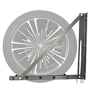 MaxxHaul 70489 Adjustable Wall Mount Folding Tire Storage Adjust From 32 to 48 inches Wide Up To 300 lbs Capacity.