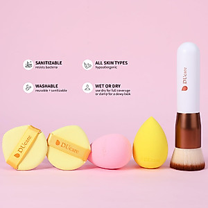 DUcare Foundation Brush Makeup Sponges Flat Top Kabuki Brush for Blending Liquid, Cream or Flawless Powder Cosmetics