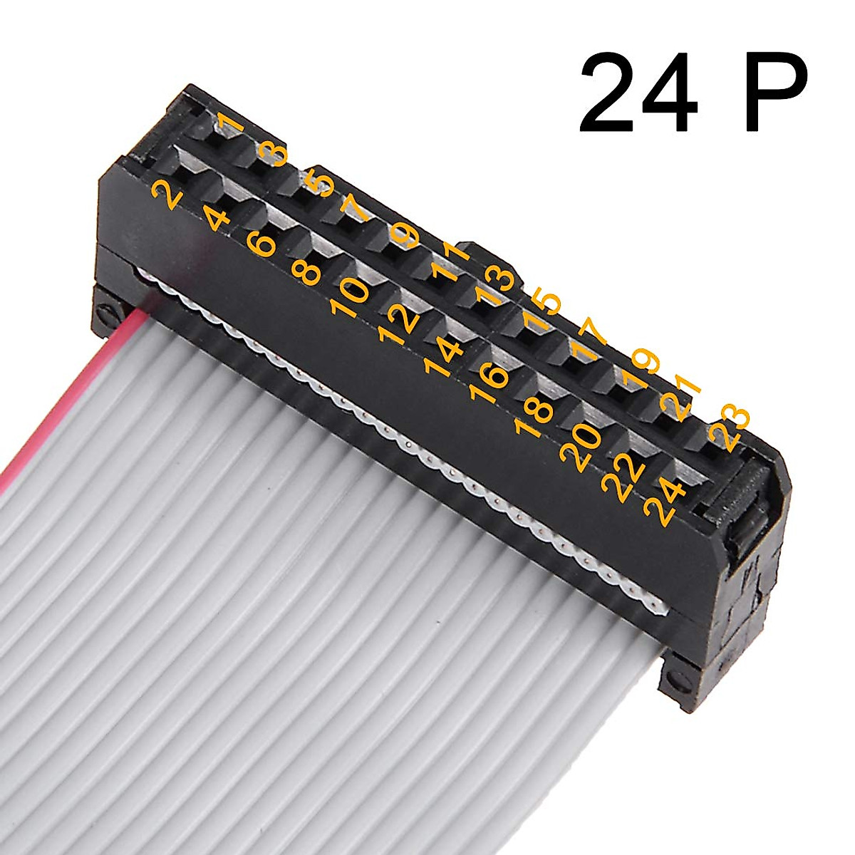 uxcell IDC 24 Pins Connector Flat Ribbon Cable Female Connector Length 30cm 2.54mm Pitch,5pcs