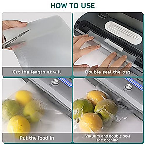 Food Vacuum Sealer Bags Rolls: 6"x20'x1Rolls and 8"x20'x2Rolls and 11"x20'x2Rolls Total 5 Pack Vacuum Sealer Rolls By YISH, Ideal for Food Saver, Seal a Meal, Great for Food Vac Storage or Sous Vide