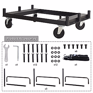 ZHAIUPON Steel Panel Truck,1500 LBS Panel Dollies Cart,Heavy Duty Drywall Sheet Cart for Lumber Furniture Warehouse Garage,with 4 Braking Casters