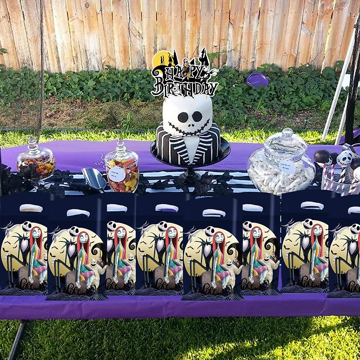 Nuwontun 100PCS Nightmare Gift Bags-Christmas Eve Party Bags Goodie Bags for Jack and Sally Party Decorations Halloween Party Favor Supplies