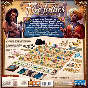 Five Tribes Board Game - Conquer The Sultanate of Naqala! Worker Placement Strategy Game for Kids & Adults, Ages 13+, 2-4 Players, 40-80 Minute Playtime, Made by Days of Wonder