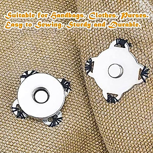 EuTengHao Magnetic Snaps Buttons, Silver Magnetic Purse Snap Clasps, Plum Magnetic Snap Closures for Purses Handbags, 15mm Magnet Button Closure Fastener for Clothes Sewing DIY Craft