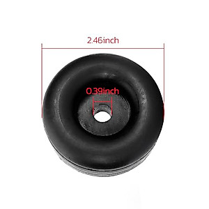2.5" 2.5 Inches Round Rubber Bumper, Rubber Bump Stops, Feet Bumpers, Replace for Cargo Trailer Ramp Doors, and for Truck Gates (Pack of 2)