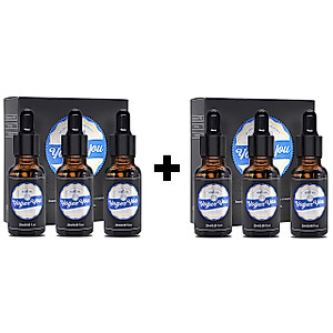 YogerYou Beard Oil 20 ml ×3 ×2 set,6 Packs Beard Oils Total,Men Mustaches Growth Beard Maintenance,Soften,Moisturizing,Strength,Stocking Stuffers Idea Gifts for Him Man Dad Father Boyfriend