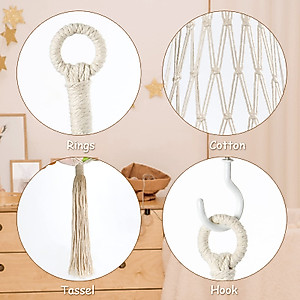 Dremisland Stuffed Animal Storage Toy Organizers and Storage, Display a Large Plush Toy! Boho Macrame Toy Net Hammock for Corners Walls Ceiling Nursery Kids Play Room Bedroom(Beige)