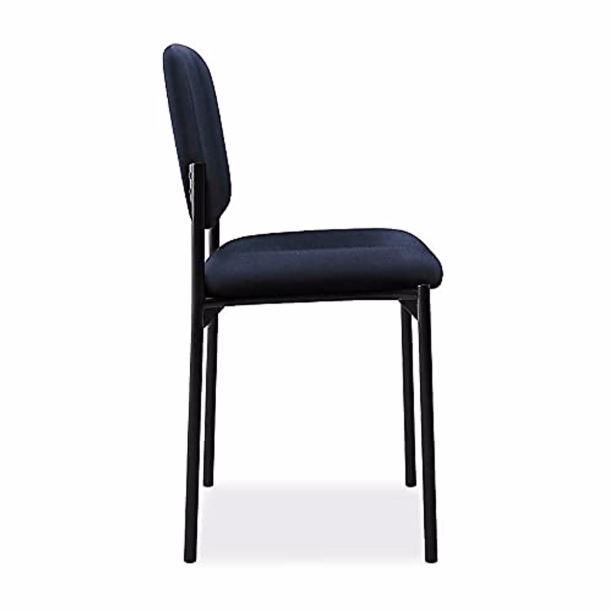 Basyx Vl606va90 Vl606 Series Stacking Armless Guest Chair, Navy Fabric
