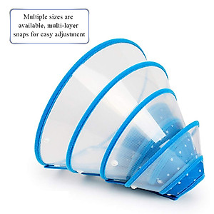 Pet Cone Recovery Dog Cone Adjustable Dog Collar Clear Padded Collar with Breathable Soft Edge, Plastic Puppy Cone Protect The Neck Surgery Recovery, Designed for Cats and Puppies (Small, Blue)