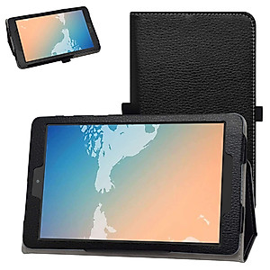 Bige Case,PU Leather Folio 2-Folding Stand Cover for 8in Verison Alcatel TCL Tab 8 (Model TCL 9038s)/T-Mobile Alcatel Joy Tab 2 8 (Model 9032Z) Tablet,Black