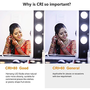 hansang G25 LED Globe Light Bulbs, 60W Equivalent, 5000K Daylight Bathroom, E26 Base, Eye-Friendly Vanity Round, Perfect for Vanity Makeup Mirror, 120V CRI85+ Non-Dimmable 4Pack