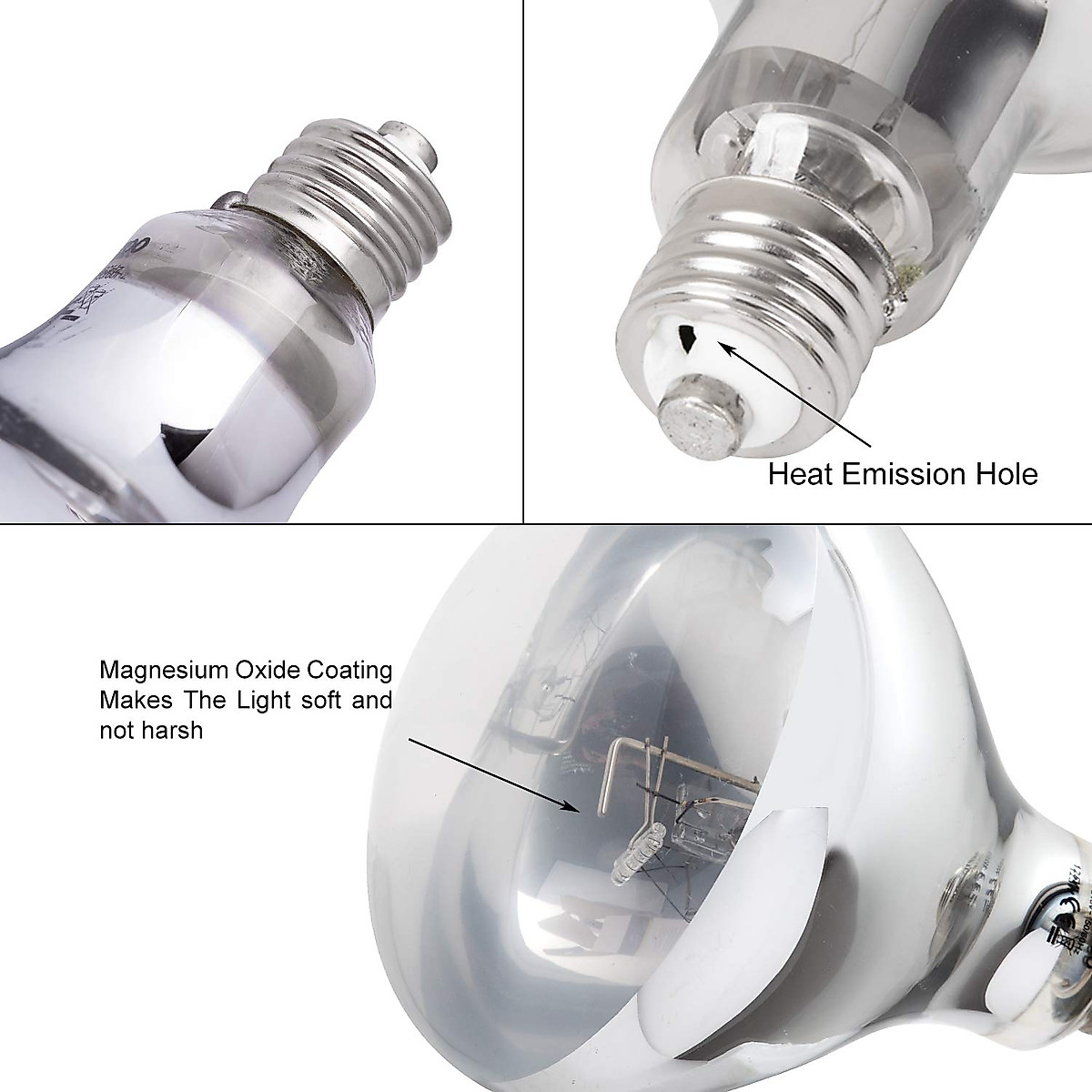 WACOOL Reptile Heat Lamp UVA UVB Reptile Light All in One, Simulated Full Spectrum Basking Sunlight Bulb for Reptile Amphibian Tortoise Snake Gecko Bearded Dragon Use + UVB Sensor Card 1PC