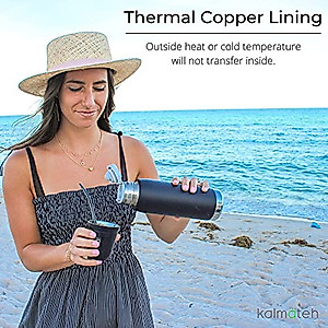 Kalmateh Thermos- Double Walled Vacuum Insulated Stainless Steel Thermos (760ml) Precise Pouring & Heat Retention- For Yerba Mate, Coffee, Tea, Camping (White)