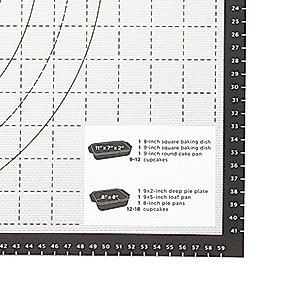 Tovolo Pro-Grade Sil Pastry Mat w/Reference Marks for Baking, Food and Meal Prep, Cooking and More 25" x 18"