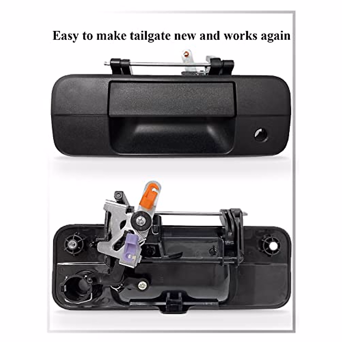 SYOAUTO Tailgate Handle for 2007-2013 Toyota Tundra Liftgate Latch Handle with Keyhole Replaces# 69090-0C040, 690900C040, 81213