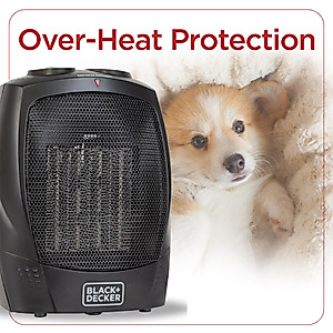 BLACK+DECKER Portable Space Heater, 1500W Room Space Heater with Carry Handle for Easy Transport