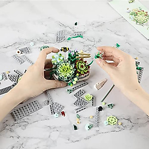 QLT Mini Bricks Bonsai Model Creative DIY Simulation Mini Particle Flower Botanical Collection Construction Building Toy (Not Compatible with Major Brands)