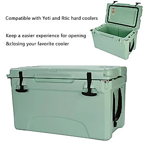 Sunsy Replacement Cooler Lid Latches Compatible with Yeti,RTIC Hard Coolers & Other Related Coolers, Durable Rubber T-Latch Helps Save Fingers/Knuckles