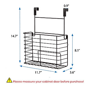 TreeLen 2PK- Kitchen Cabinet Organizer for Cutting Boards Over The Cabinet Organizer Wall Door Mount Foil Holders Rack for Kitchen Bathroom Pantry-Bronze …
