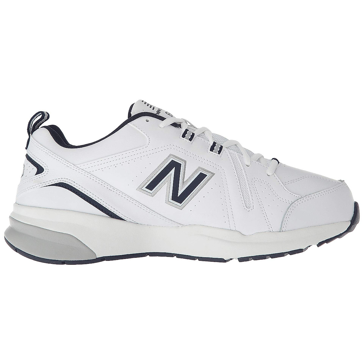 New Balance Men's 608 V5 Casual Comfort Cross Trainer, White/Navy, 11 X-Wide