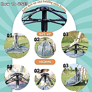 Large Pop Up Children Playpen Easy Set-Up Baby Travel Beach Tent Toddler Indoor Play House and Outdoor Play Tent with UPF50+ Kids Bacyard Tent with 6 Stakes