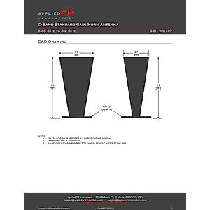 appliedEM innovations C-Band Standard Gain Horn Antenna - 5.85 GHz to 8.2 GHz (WR-137)