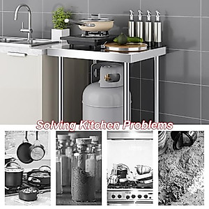 Kitchen Stainless Steel Work Table Commercial Prep Table Single Tier Metal Table Chopping Table Multifunctional Kitchen Cookware Stand Large Storage Work Table