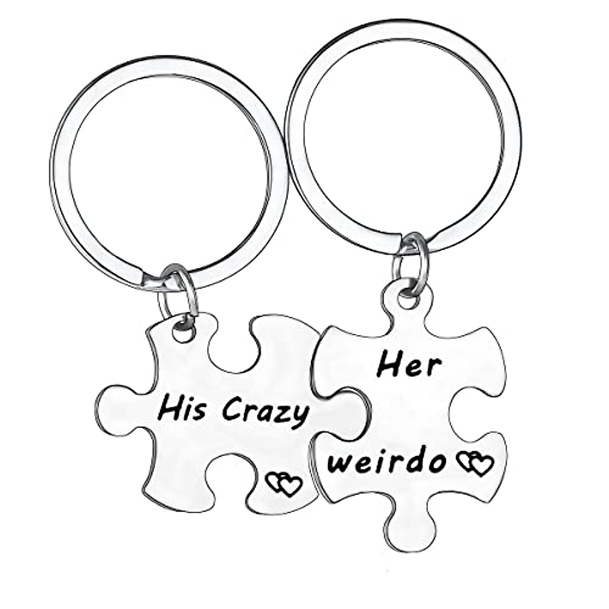 YEEQIN 2PCs His Crazy Her Weirdo Couples Keychains Set, Gifts for Couples Sweethearts Personalized Couples Jewelry, Gift for Boyfriend Girlfriend Lovers