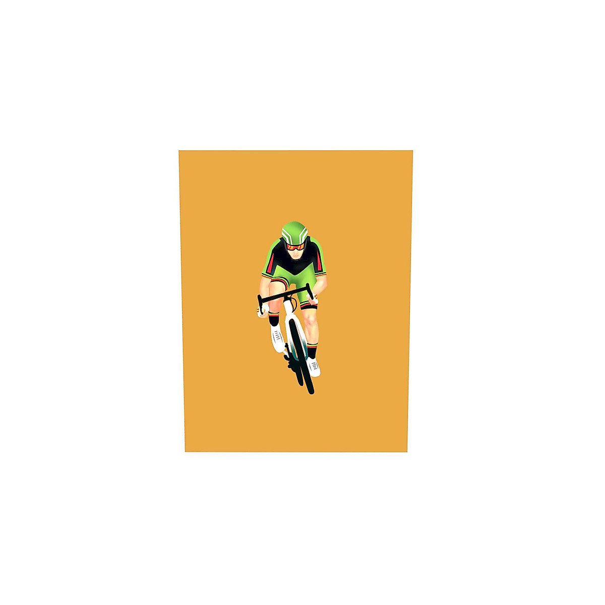 Liif Bicycle Racing Cycling 3D Greeting Pop Up Fathers Day Card, Birthday Card for Him, Men, Dad, Cyclist, Competitive Bicycler, Sara Miller, Retirement Card | With Message Note | Size 8 x 6 Inch