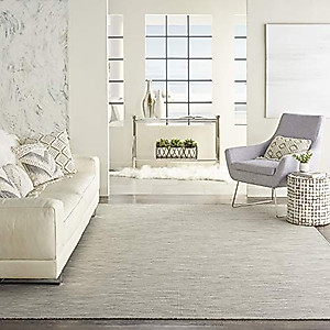 Nourison Positano Indoor-Outdoor Light Grey 8' x 10' Area Rug, Easy Cleaning, Non Shedding, Bed Room, Living Room, Dining Room, Backyard, Deck, Patio (8x10)