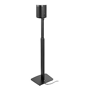 ynVISION.DESIGN Height Adjustable Floor Stands Compatible with Sonos One, One SL, Play:1 | 2 PACK | (BLACK)