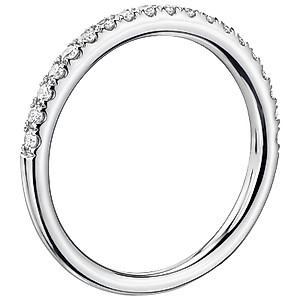 Flpruy 0.57cttw Moissanite Wedding Band for Women White Gold Plated 925 Sterling Silver Simulated Diamond Half Eternity Engagement Stackable Rings for Women Fiancée(Idea D, VVS1)