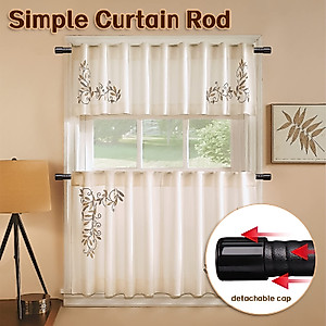 Curtain Rods for Windows 28 to 48 Inch, 5/8 Inch Matte Black Curtain Rod Set with Brackets Heavy Duty Small Drapery Curtain Rods, Size: 23-52 Inch