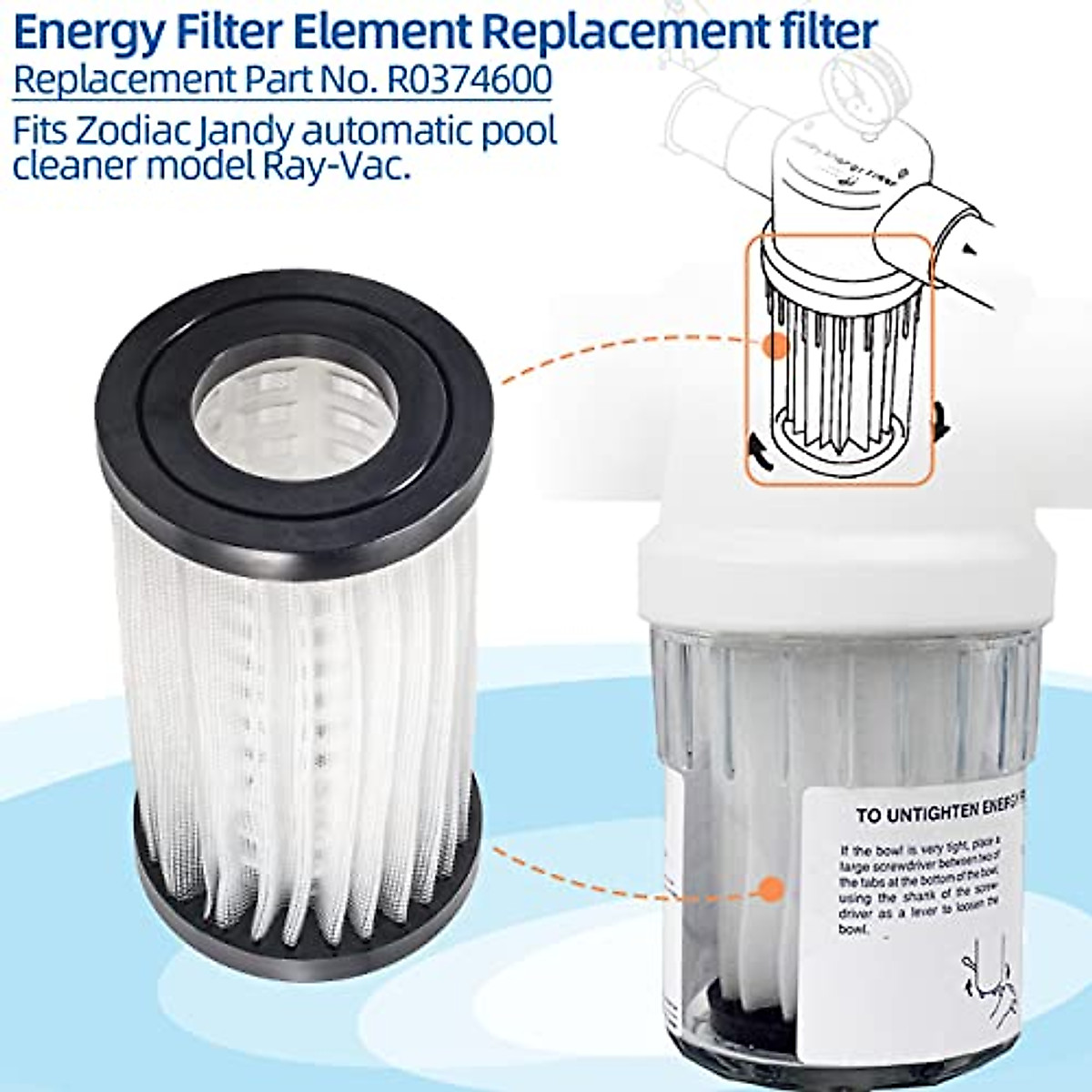 Alocs R0374600 Energy Filter Element for Jandy - Zodiac Ray-Vac Automatic Pool Cleaner