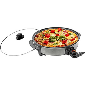 OVENTE SK10112B Round Electric Frying Pan, Black