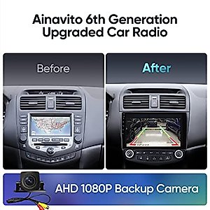 10.1 Inch 5G WiFi 8 Core Car Stereo Radio for Honda Accord 7th (2G Ram+32G ROM) 2003-2007 with Carplay Android Auto,Android 10.0 GPS Navigation Support 48EQ Mirroring Airplay Backup 1080P SWC