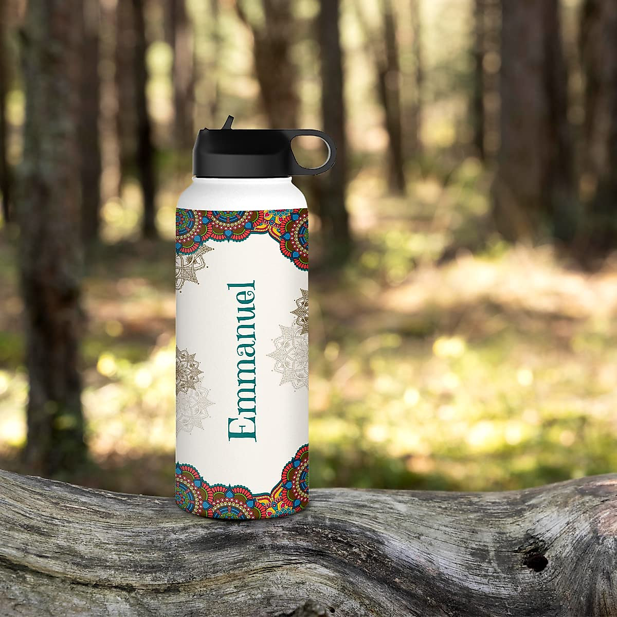 winorax Turtle Water Bottle Personalized Sea Turtles Mandala Stainless Steel Insulated Sport Sports Bottles 32oz 18oz 12oz Custom Name Birthday Christmas Customized Gifts For Women Girls Stuff