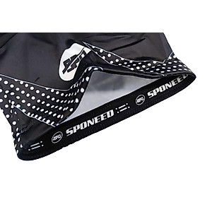 SPONEED Men Bicycle Shorts, Black with White, US L (CN XL)