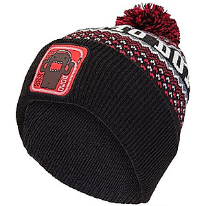 Domo - Unisex-adult Domo - Headphones Pom Pom Knit Hat Black