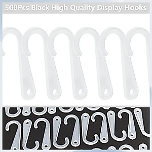 500Pcs 1 3/4 Inch Sock Display Hooks for Socks and Hat, Plastic J Hooks for Socks Retail Display Hanger(Clear)